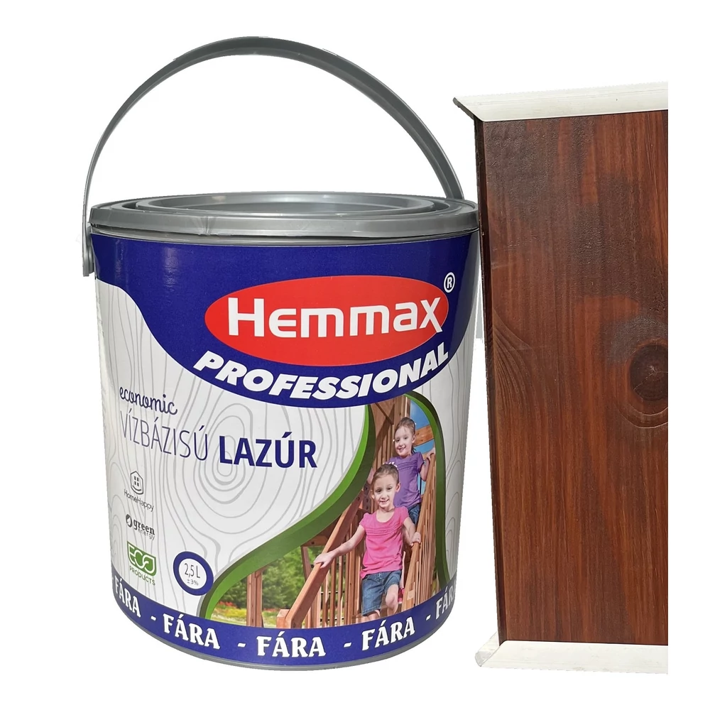 Hemmax Professional Vízbázisú Lazúrfesték - 2,5L Gesztenye színben