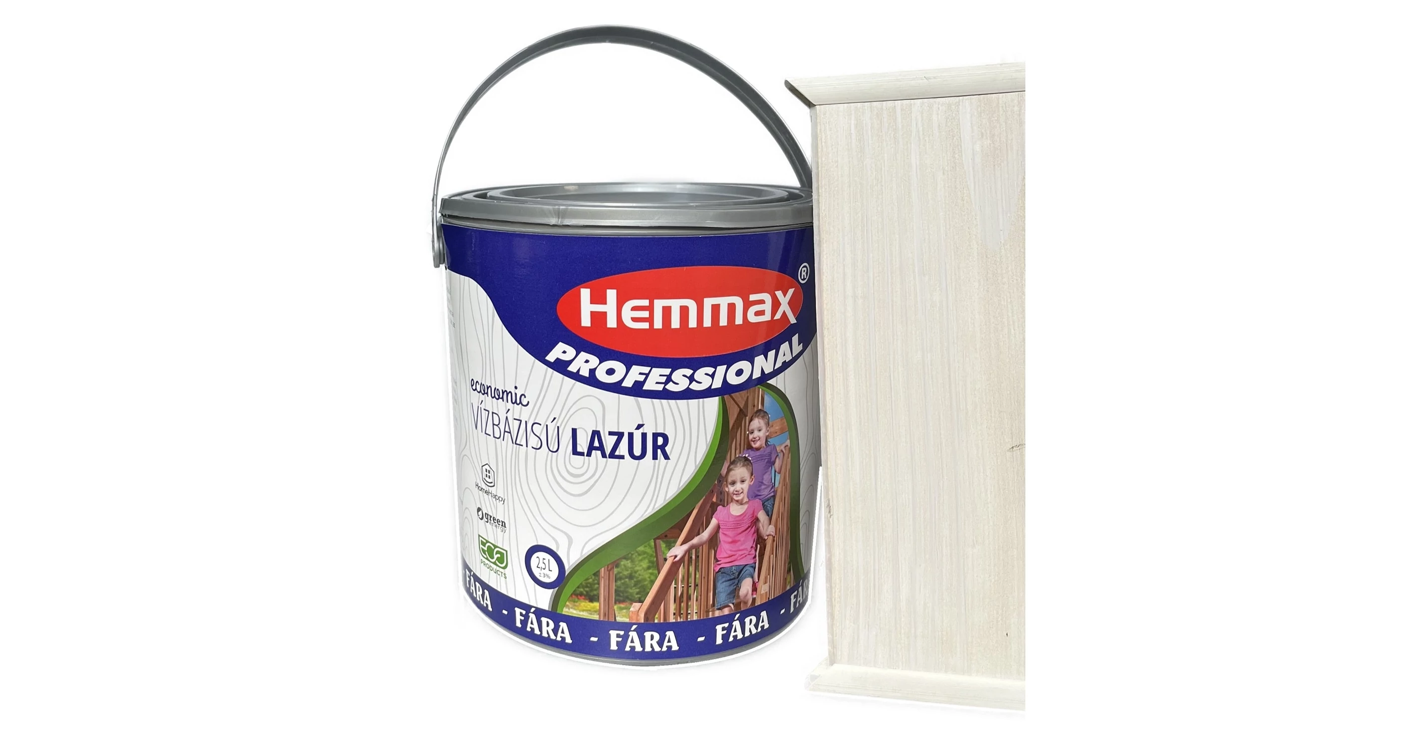 Hemmax Professional Vízbázisú Lazúrfesték - 2,5L Fehér színben