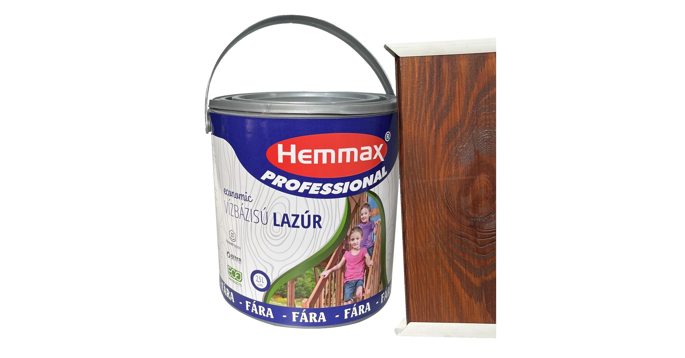 Hemmax Professional Vízbázisú Lazúrfesték - 2,5L Tikfa színben
